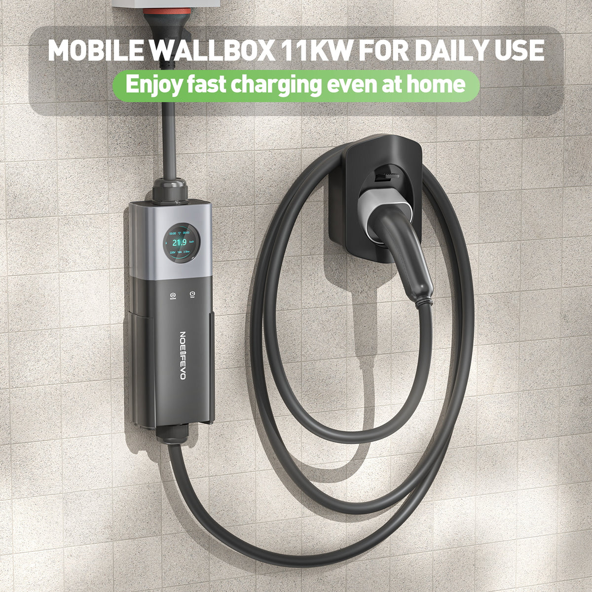 NOEIFEVO Q21W Wlan elbil Laddare mobil Wallbox 11kW med APP fjärrkontr ...